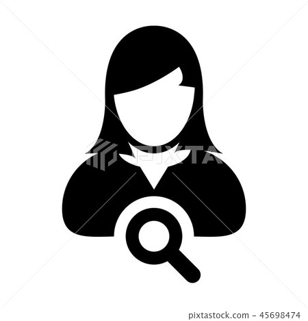 Search icon vector female user person avatar sign - Stock Illustration ...