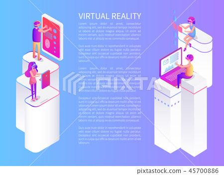 Virtual Reality Text Poster Vector Illustration - Stock Illustration ...