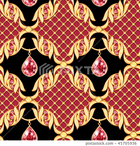 Seamless pattern with jewerly - Stock Illustration [45705936] - PIXTA