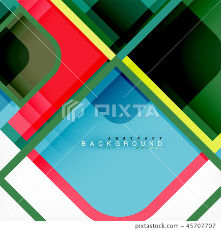 Colorful round squares modern geometric background - Stock Illustration ...