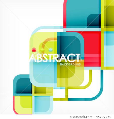 Colorful round squares modern geometric background - Stock Illustration ...