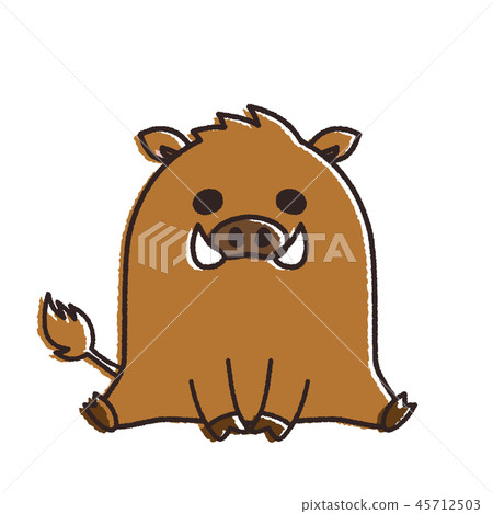 Sitting boar [handwriting style] - Stock Illustration [45712503] - PIXTA