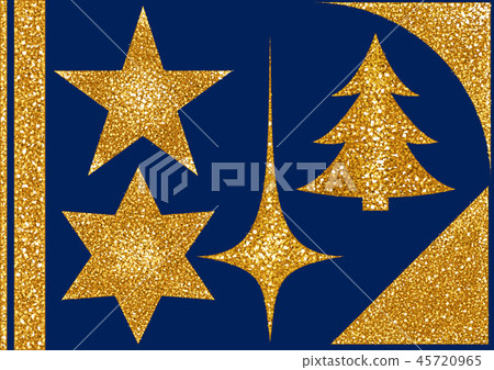 Christmas Glitter Elements on Blue Background - Stock Illustration ...