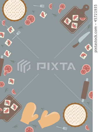 Food Border decoration, Bakery design background - Stock Illustration ...