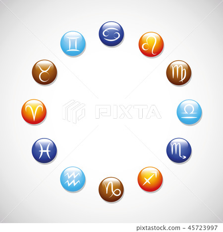 zodiac sign set circle - Stock Illustration [45723997] - PIXTA