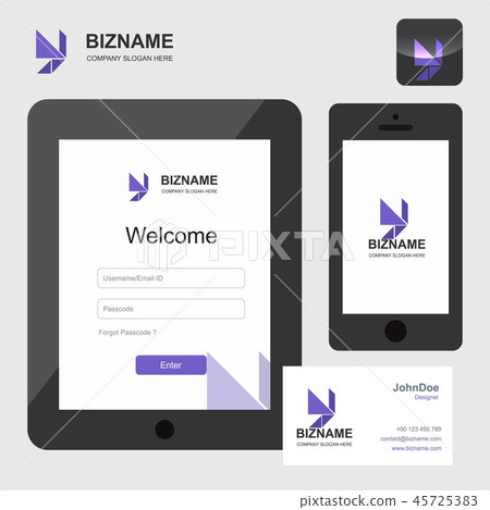 Company Application design with logo and - Stock Illustration [45725383 ...