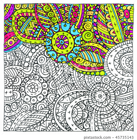 Abstract outline and bright colorful pattern - Stock Illustration ...