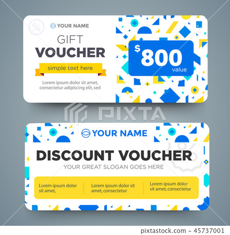 discount voucher template with colorful pattern - Stock Illustration ...