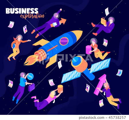 Business Exploration Isometric Background - Stock Illustration ...