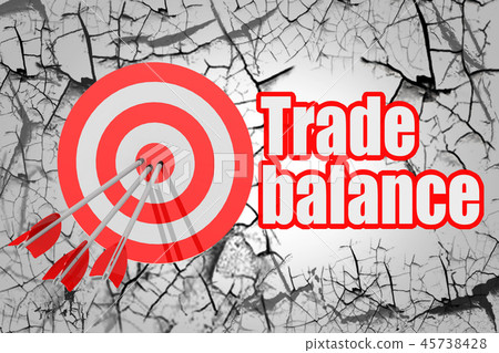 Trade balance word with red arrow and board - Stock Illustration ...