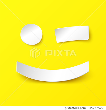Smile in paper style with a realistic shadow - Stock Illustration ...