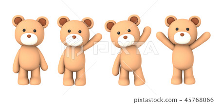 Bear Stuffed Character Standing Pose 01 - Stock Illustration [45768066 ...