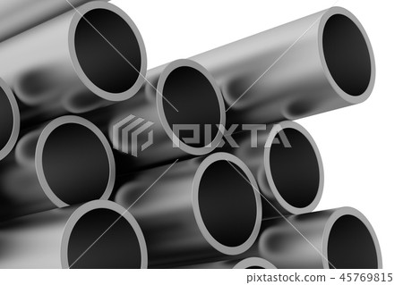 Metal pipe. 3d rendering illustration isolated... - Stock Illustration ...