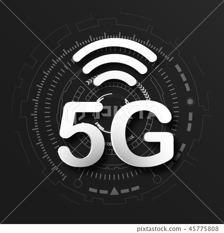 5G cellular mobile communication black logo - Stock Illustration ...