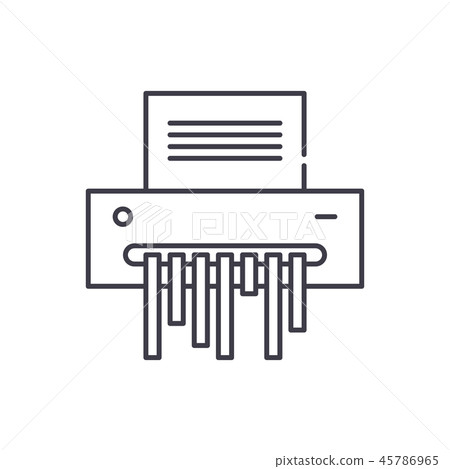 Paper shredder line icon concept. Paper... - Stock Illustration ...