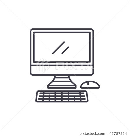 Modern computer line icon concept. Modern... - Stock Illustration ...