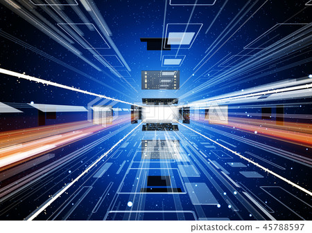 IT Technology Image Blue - Stock Illustration [45788597] - PIXTA