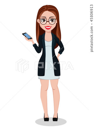 Business woman cartoon character. Beautiful lady - Stock Illustration ...