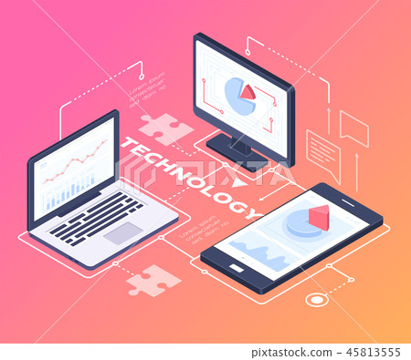 Digital technology - modern vector colorful... - Stock Illustration ...