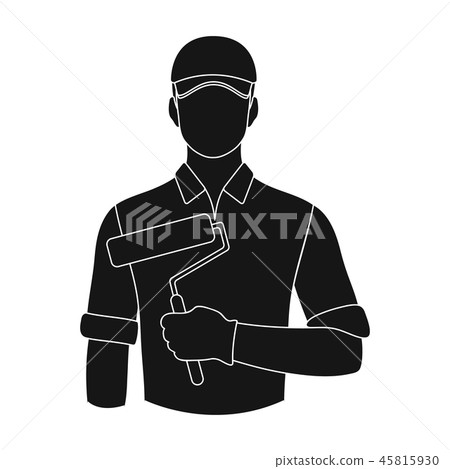 Painter.Professions single icon in black style... - Stock Illustration ...