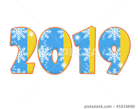 Year 2019, numerals with snowflakes pattern - Stock Illustration ...