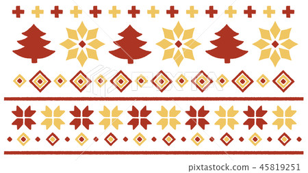 Nordic pattern red - Stock Illustration [45819251] - PIXTA