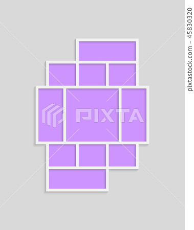 Collage Eleven Frames for Photo or Illustration. - Stock Illustration ...
