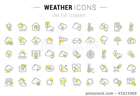 Set Vector Line Icons of Weather. - Stock Illustration [45833908] - PIXTA