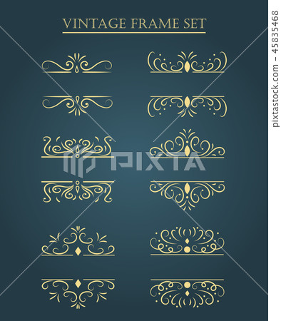 Set of vintage frames. Vector Illustration. - Stock Illustration ...
