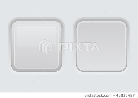 White web interface buttons. Square 3d icons - Stock Illustration ...
