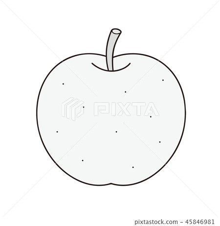 Pear monochrome grayscale - Stock Illustration [45846981] - PIXTA