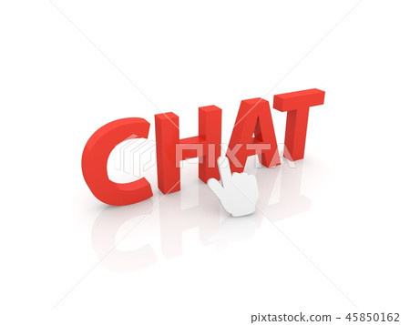 Web cursor clicks on the word chat. - Stock Illustration [45850162] - PIXTA