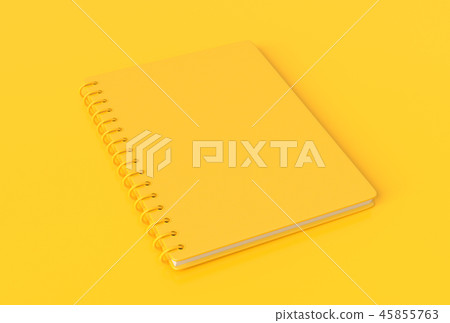 Notebook yellow color Minimal concept. - Stock Illustration [45855763 ...
