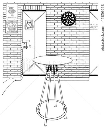 Cartoon style pen drawing illustration bar - Stock Illustration ...