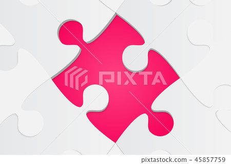 One Pink Background Puzzle Piece. Jigsaw Puzzle. - Stock Illustration ...