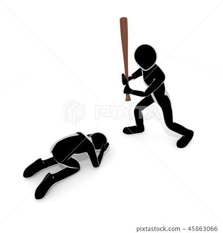 Violence / crime / attack / person / 3D... - Stock Illustration ...