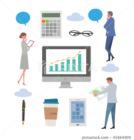 Business image illustration personal computer... - Stock Illustration ...