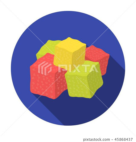 Turkish delight icon in flat style isolated on... - Stock Illustration ...