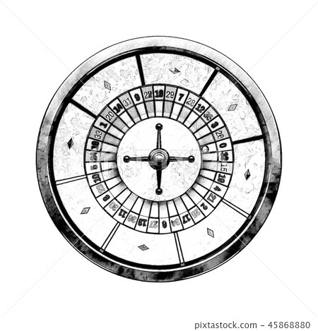 Casino roulette wheel. Sketch illustration. - Stock Illustration ...
