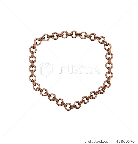 Copper chain. Isolated on white background. - Stock Illustration ...