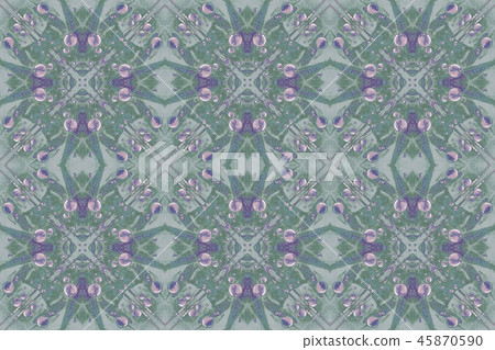Abstract ornamental green violet fantasy textil... - Stock Illustration ...