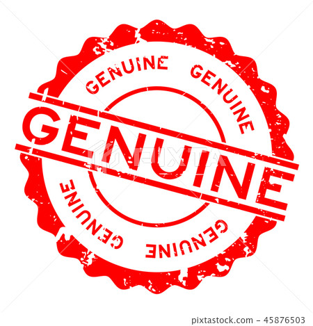 Grunge red genuine word round rubber seal stamp - Stock Illustration ...