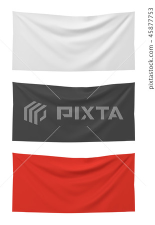 3d rendering of three horizontally flags of... - Stock Illustration ...