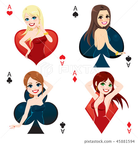 Poker Women Cards - Stock Illustration [45881594] - PIXTA