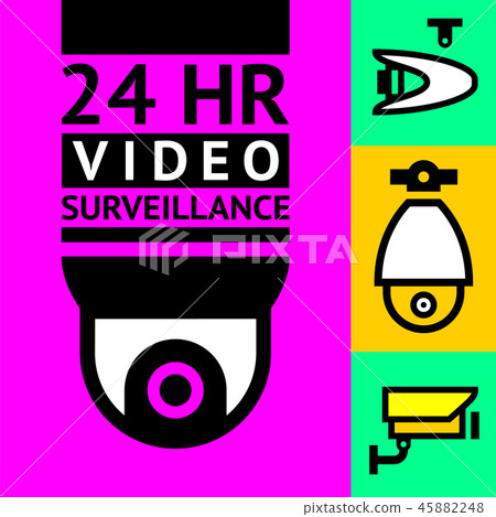 cctv notice Set video surveillance - Stock Illustration [45882248] - PIXTA