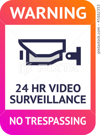 Video surveillance 24hr, cctv poster for print - Stock Illustration ...