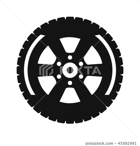 Black wheel flat icon - Stock Illustration [45892991] - PIXTA