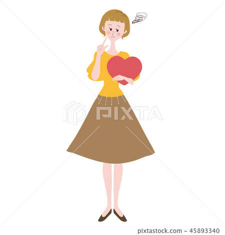 Woman heart red trouble valentine - Stock Illustration [45893340] - PIXTA