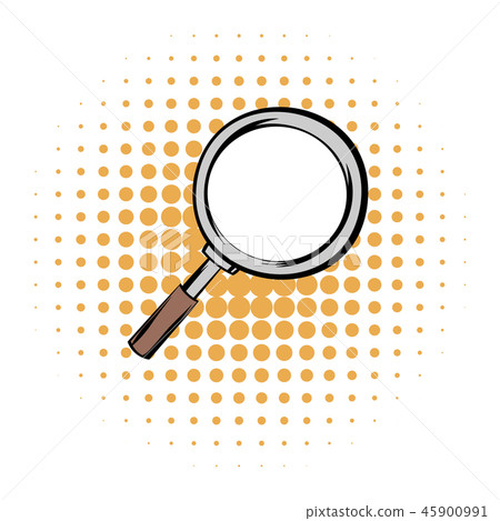 Magnifying glass comics icon - Stock Illustration [45900991] - PIXTA