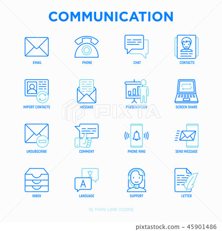 Communication thin line icons set - Stock Illustration [45901486] - PIXTA